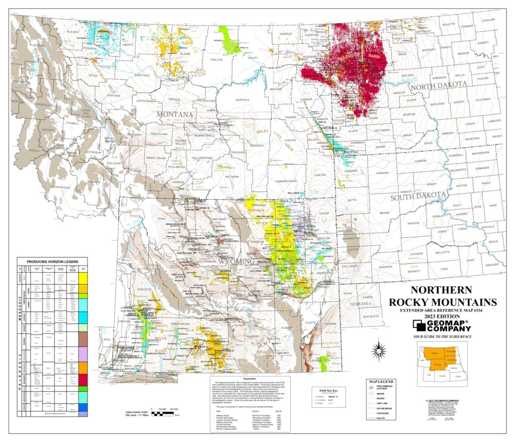 334 – Executive Reference Map – Northern Rocky Mountain - Geomap Company