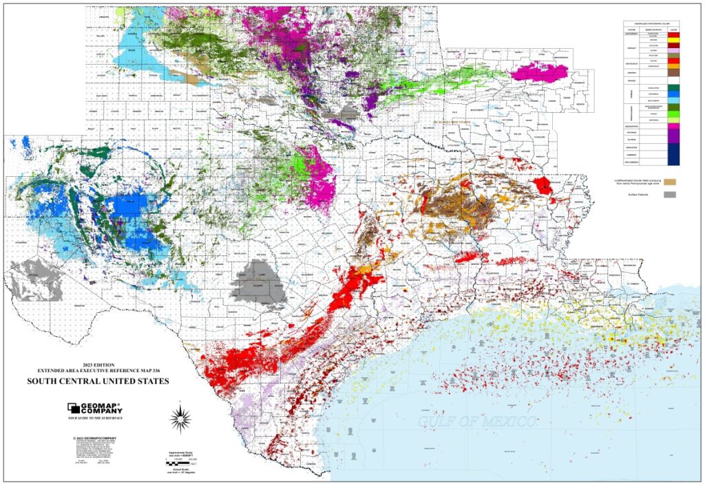 336 – Executive Reference Map – South Central United States - Geomap ...