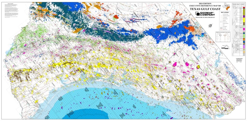 340 – Executive Reference Map – Texas Gulf Coast - Geomap Company