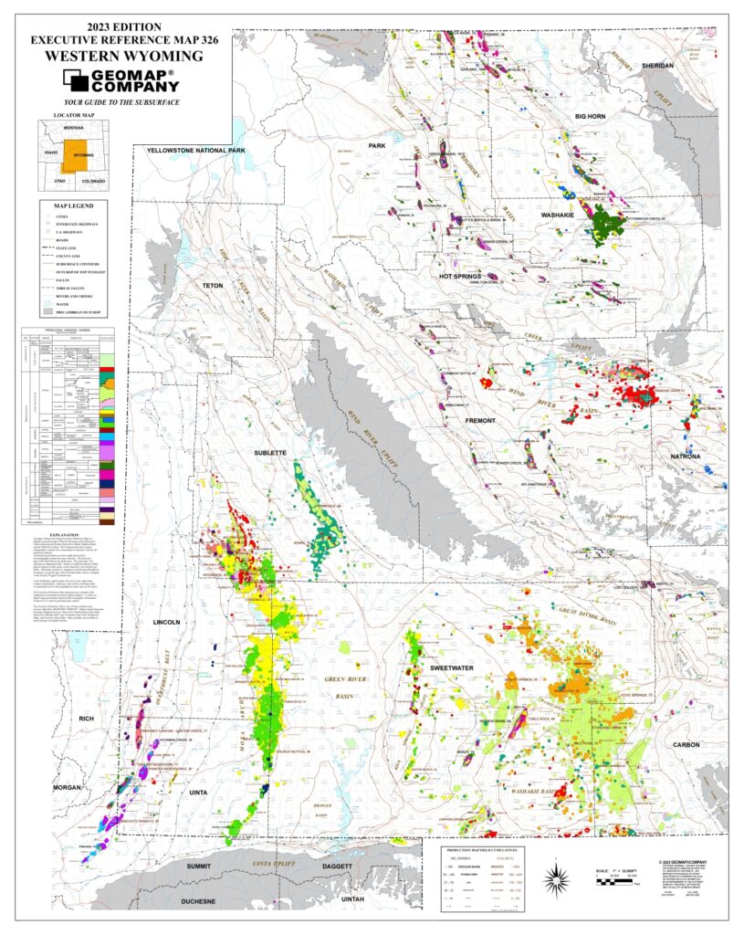 326 – Executive Reference Map – Western Wyoming - Geomap Company
