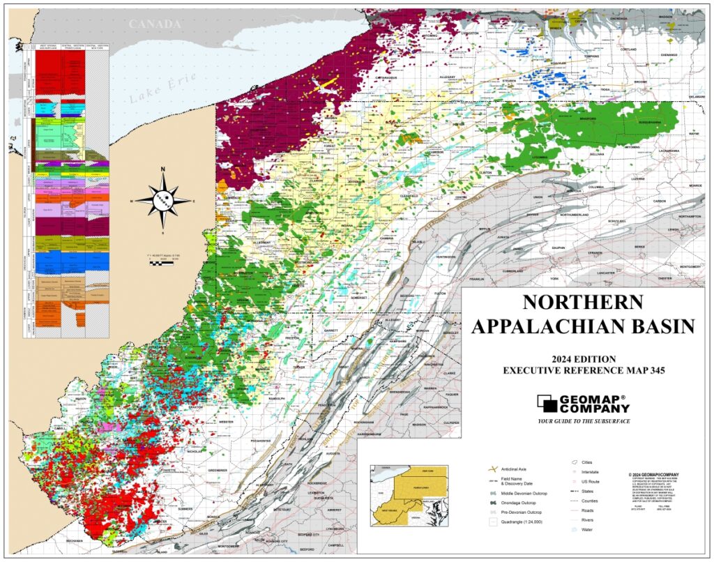 345 – Executive Reference Map – Northern Appalachian Basin - Geomap Company