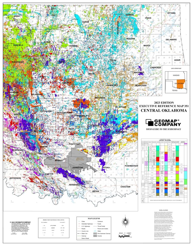 351 – Executive Reference Map – Central Oklahoma - Geomap Company